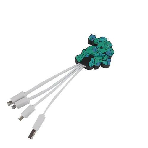 Custom multi cute design 4 in 1 usb phone charger charging cables ...