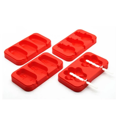 set of 4 Silicone Cute Ice Pop Mold with Lid, Ice Cream Bar Mold ...