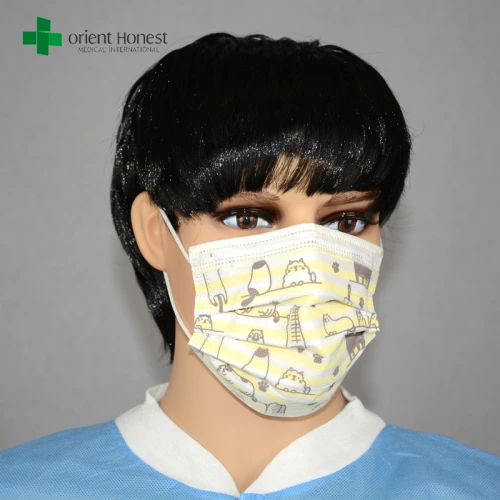 3 plys cute medical mask , children face mask with earloop , custom ...