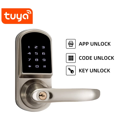Bluetooth App Door Handle Lock, Tuya Smart Single Latch Door Knob Lock, Tuya Smart Lock factory ...