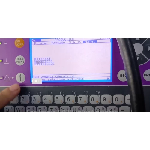 Imaje 9028 inkjet printer Print test