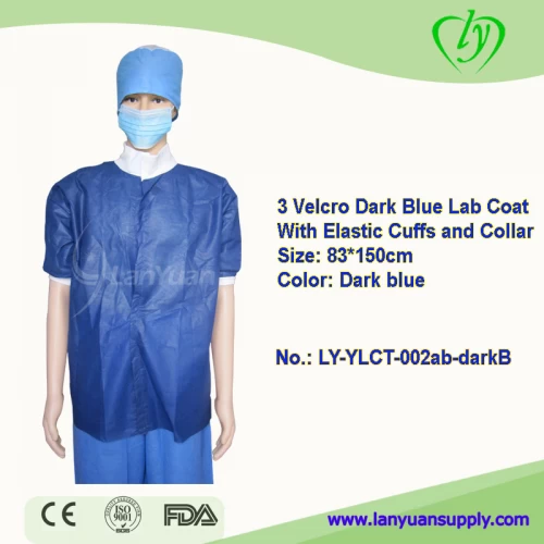 Knitted collar and cuffs lab gown,provide long and short sleeve lab ...