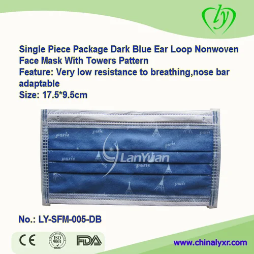 face mask,dark blue face mask,prited face mask,single-piece package ...