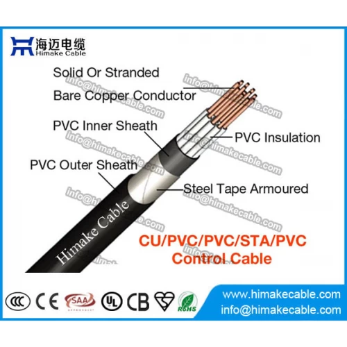 PVC insulated Steel Tape Armored Control Cable 450/750V 0.6/1KV - China ...