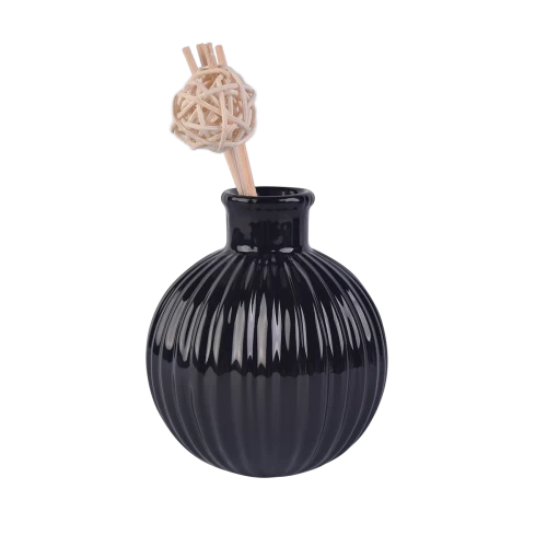 8oz Black Glazed ceramic diffuser bottles,Sunny Glassware