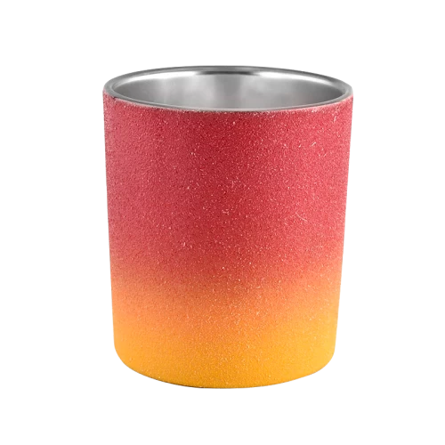 New red gradient glass candle jars 300ml glass vessels