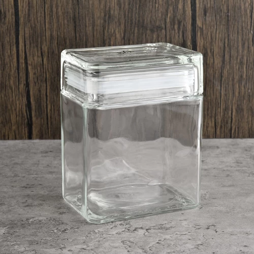 large rectangle glass jar with lid candles ,Sunny Glassware.