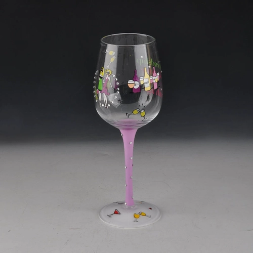 pink hand painted brandy glass, china glassware suppliers,china ...