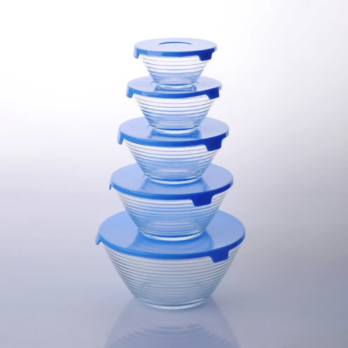 bols de verre pyrex avec couvercle, récipient alimentaire en verre ...