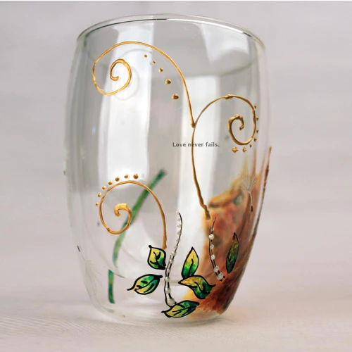 Glass cup factory stained glass art and hand painted personalized wine ...