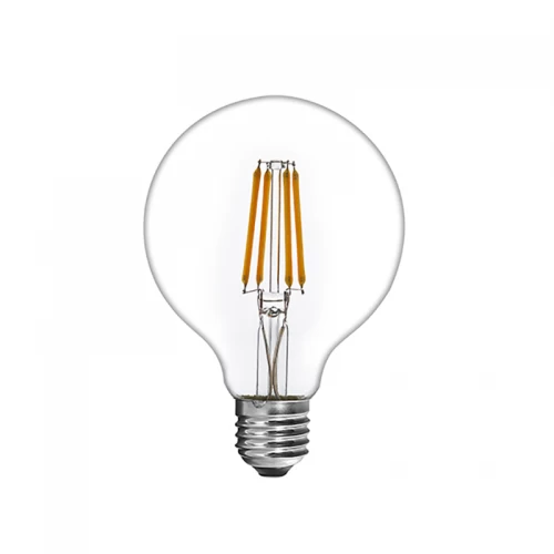 Clear Glass G125 Globe LED Filament Light Bulb 7W，Dimmable 7W LED Globe ...