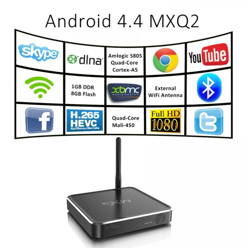 MXQ2 Android TV Box with Aluminum Alloy Casing, XBMC, and H.265 Decoding
