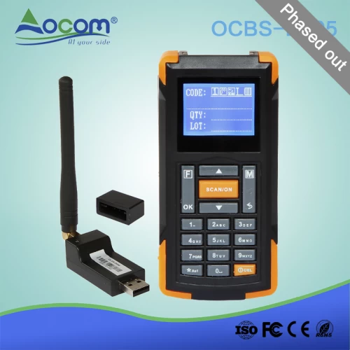433Mhz or Bluetooth Mini Wireless Barcode Scanner with Screen and memory