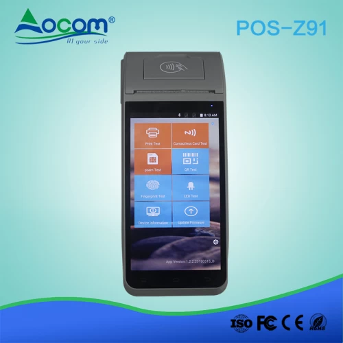 4G Receipt Printing Mobile Handheld Android POS Terminal with Biometric ...