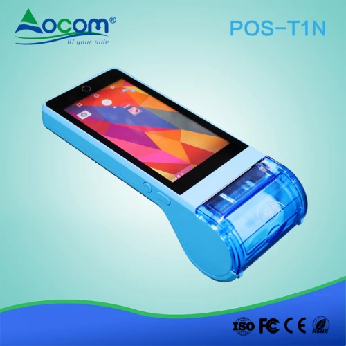 POS-T1N 5 inch touch screen all in one android mini mobile pos terminal ...