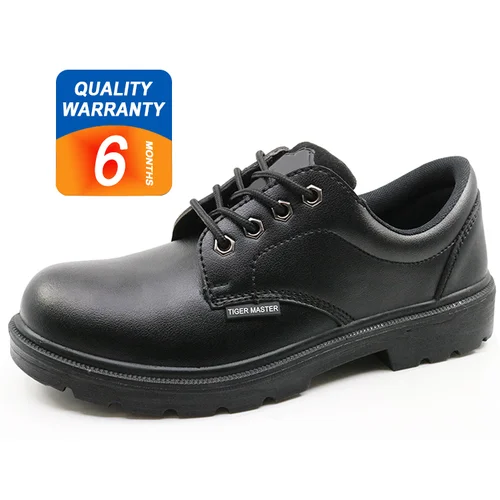 Oil resistant anti slip steel toe cap executive safety shoes